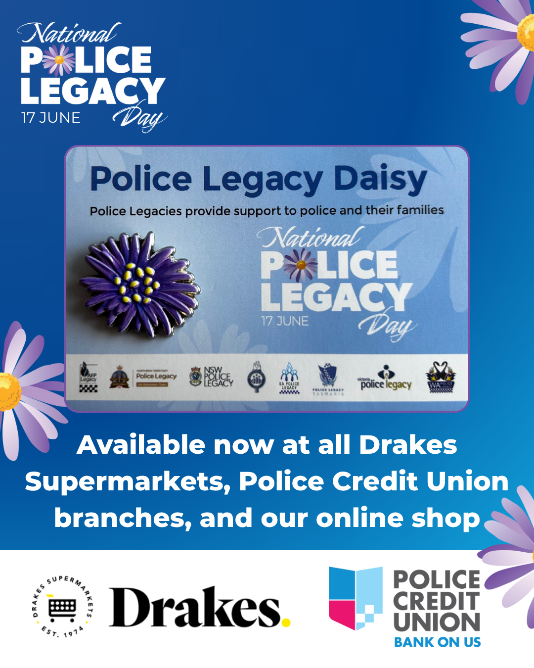Police Legacy Daisy pins - SA Police Legacy